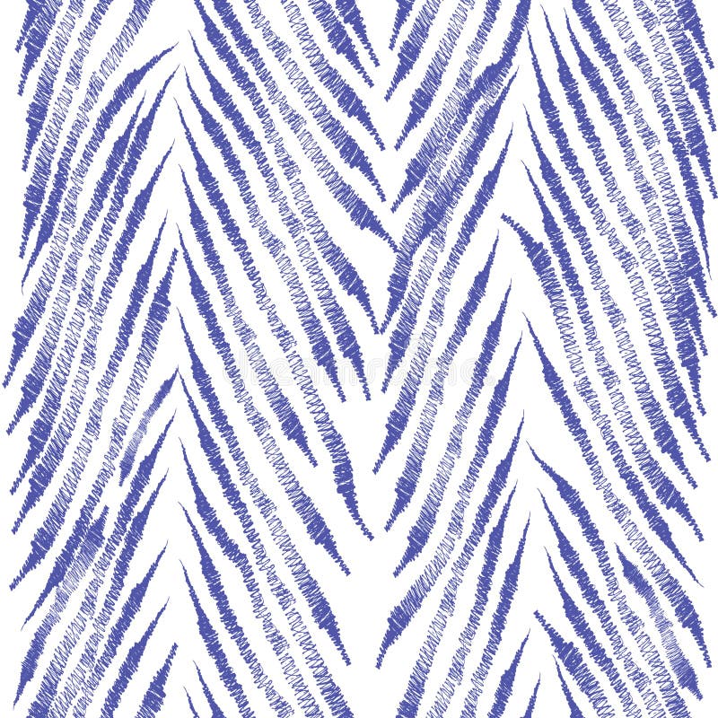 Hand Drawn Blue Chevron Seamless Pattern Stock Vector - Illustration of ...