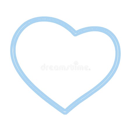 Hand Drawn Blue Heart Frame Stock Vector - Illustration of brush ...