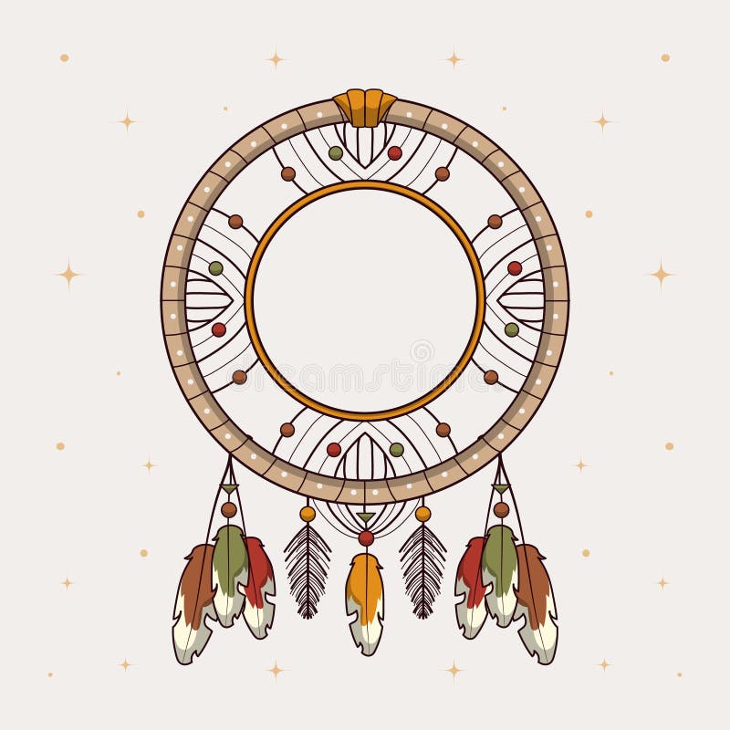 Hand Drawn Boho Frame Design Vector Illustration. Stock Vector ...