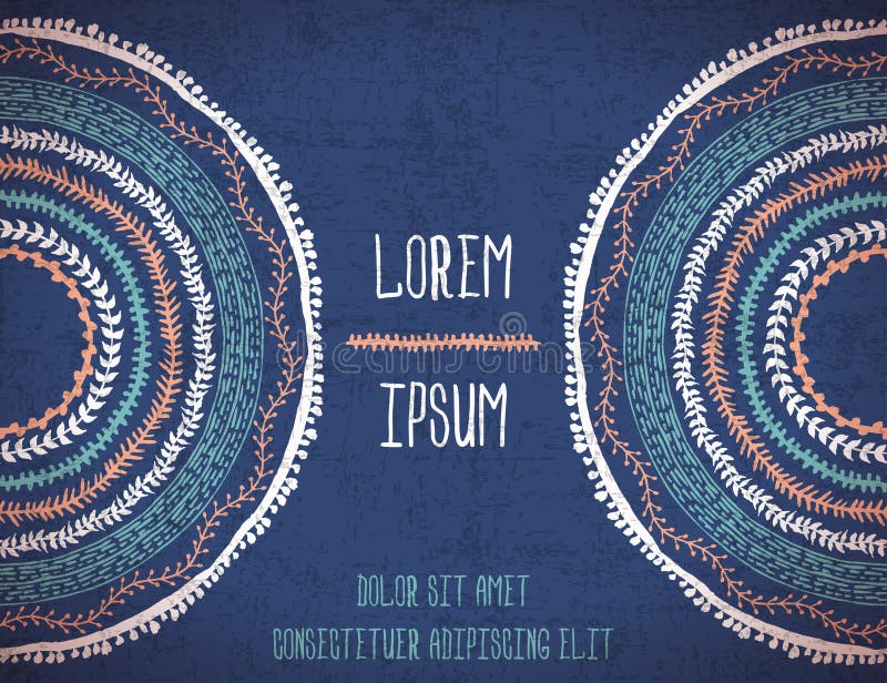 Hand Drawn Boho Style Frame with a Place for Text. Stock Vector ...