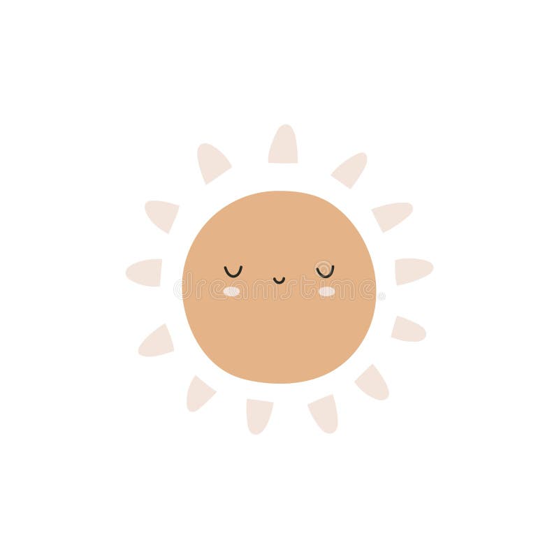 Hand Drawn Boho Sun. Naive Cute Sun, Vector Illustration Stock ...