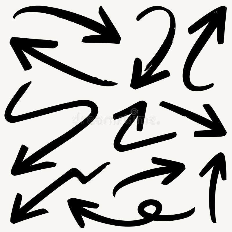 Hand Drawn Bold Arrows Vector Design for Business Plan and Education ...