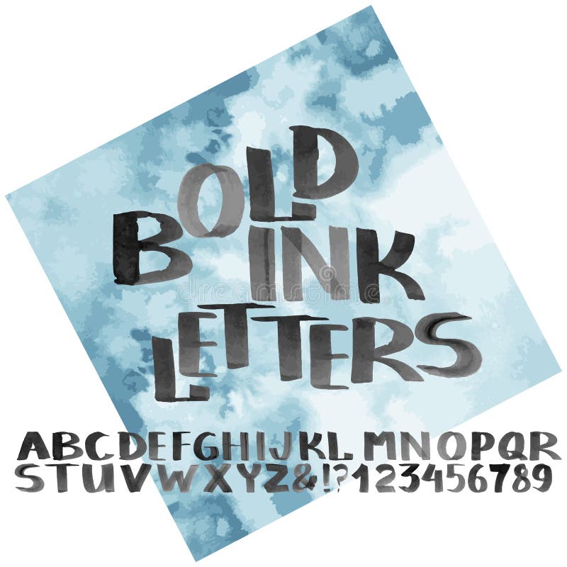 Hand Drawn Bold Ink Alphabet Stock Vector - Illustration of font, brush ...