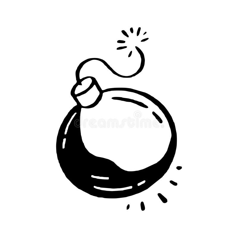 A Hand Drawn Bomb. a Bomb Concept Icon for an Explosion. Vector Doodle ...