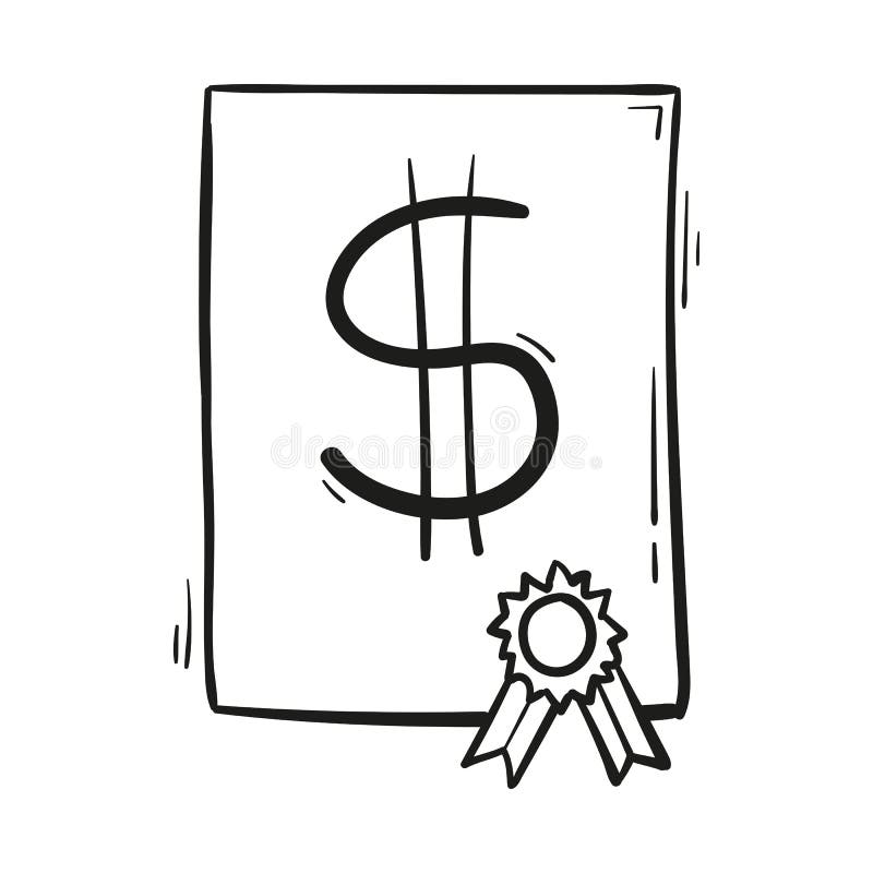 Hand Drawn Bond Icon in Doodle Style Isolated Stock Vector ...