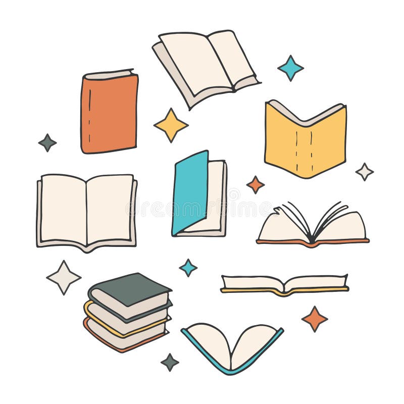 Hand drawn books concept. stock vector. Illustration of publish - 99425483