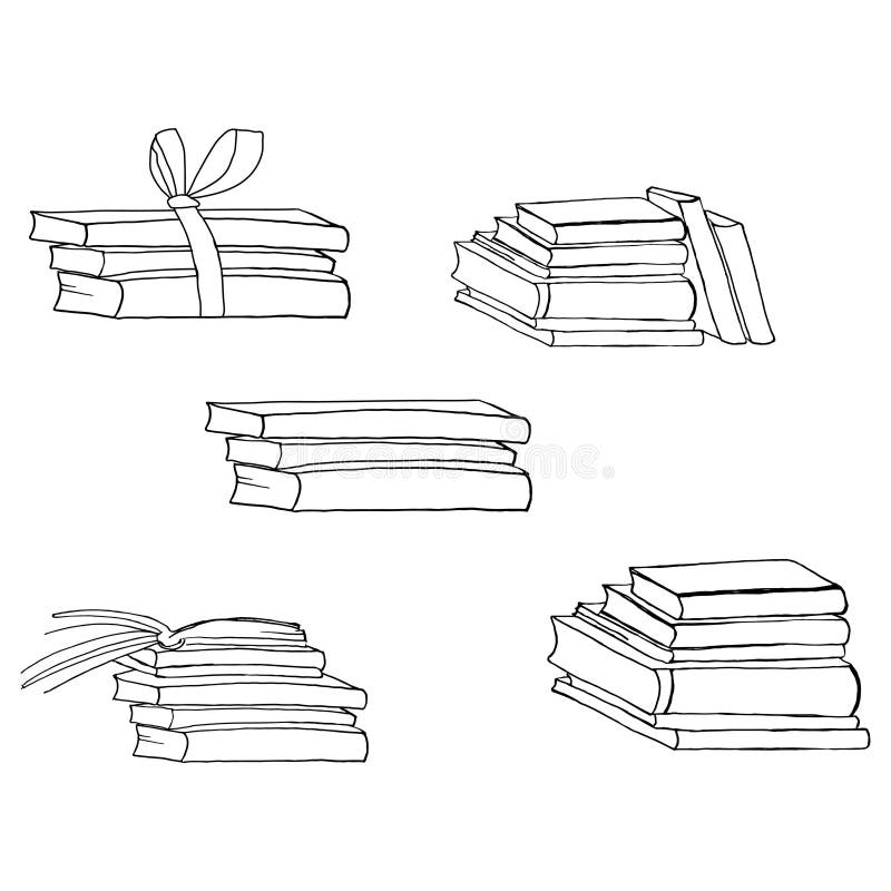 Hand Drawn Books Illustration for Your Design. Doodle Design Stock ...