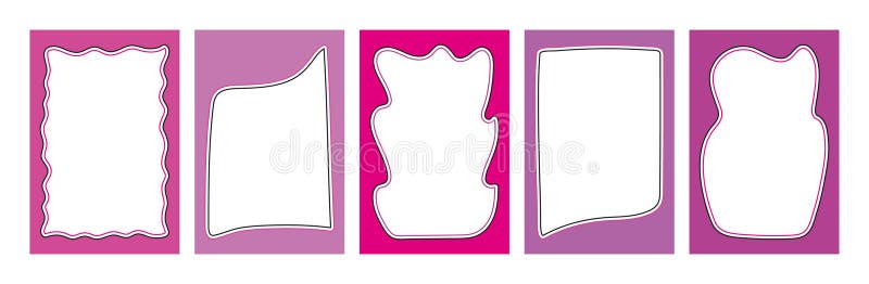 Hand Drawn Border Set with Wavy Pattern. Doodle Background for Social ...