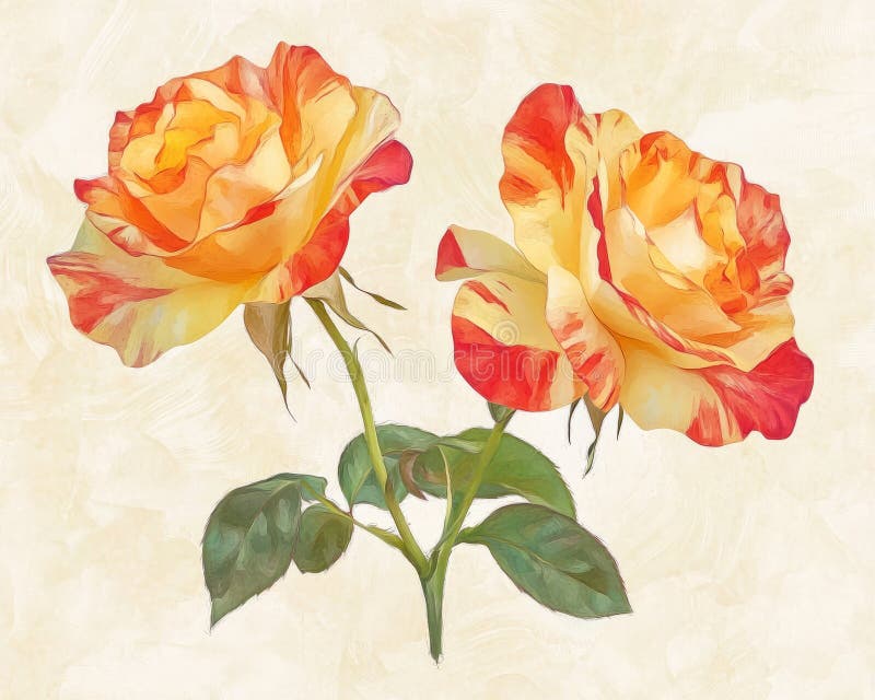 Hand-Drawn Border Showcasing Queen Elizabeth Roses Stock Illustration ...