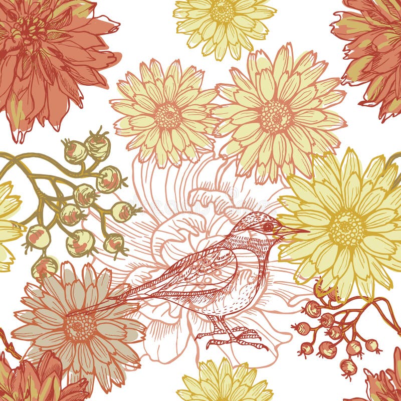 Seamless botanical pattern stock vector. Illustration of pattern - 16365560