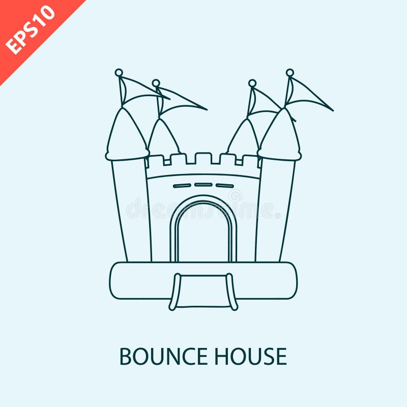 Hand Drawn Bounce House Icon Design Vector Illustration Stock Vector ...