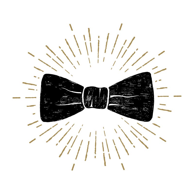 Hand Drawn Bow Tie Vector Illustration. Stock Vector - Illustration of ...