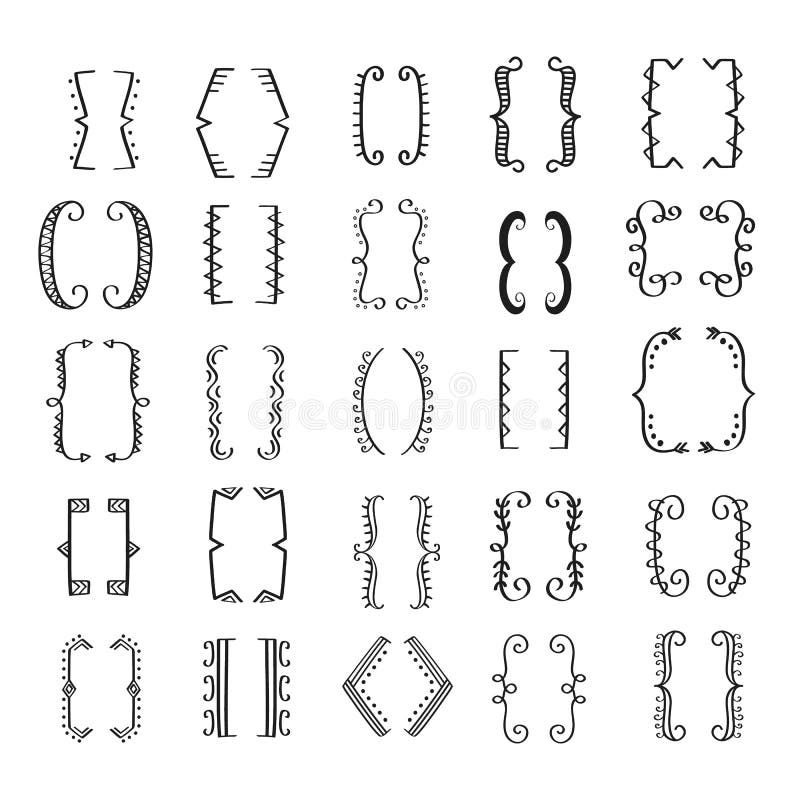 Bracket Set Vector Collection Stock Illustration - Illustration of ...
