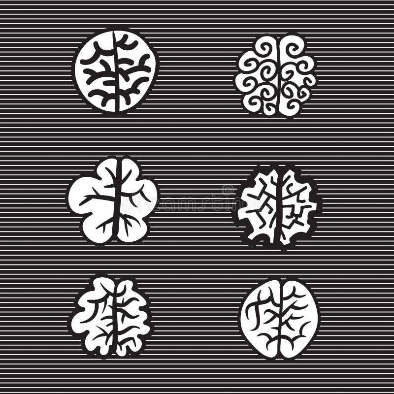 Hand Drawn Brain Set Vector Icon Illustration Stock Vector ...