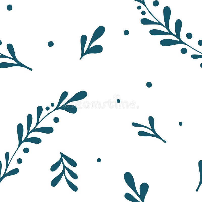Hand Drawn Branch Seamless Pattern Stock Vector - Illustration of fall ...
