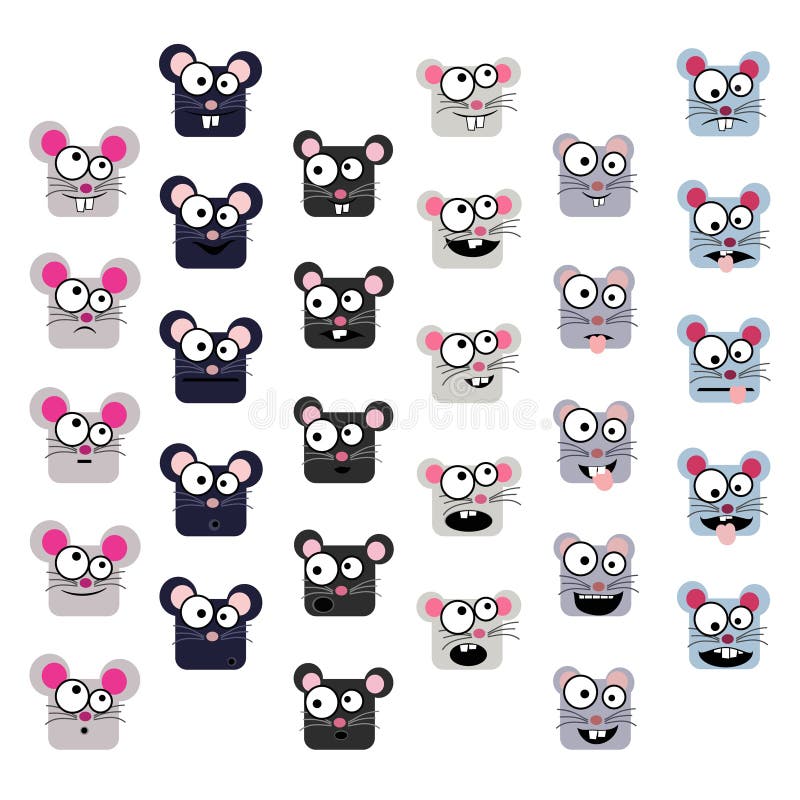 Mouse emoticons set stock vector. Illustration of mouse - 142889145