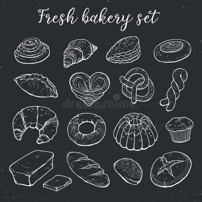 Hand drawn bread stock vector. Illustration of element - 113498726