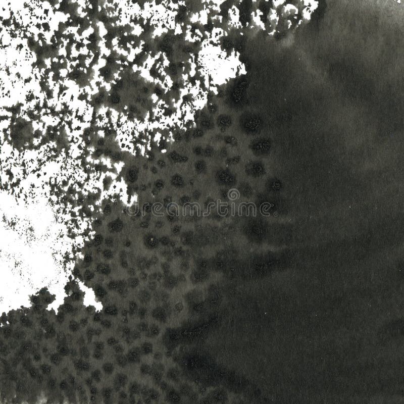 Hand Drawn Background with Watercolor Black and White Splashes. Stock ...