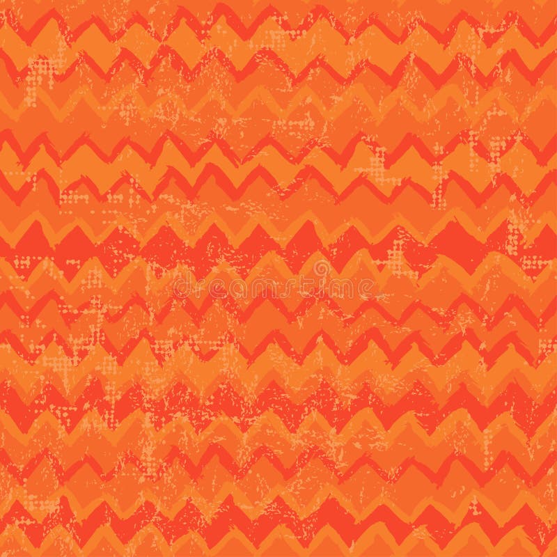 Hand Drawn Bright Tribal Seamless Pattern in Orange Stock Vector ...