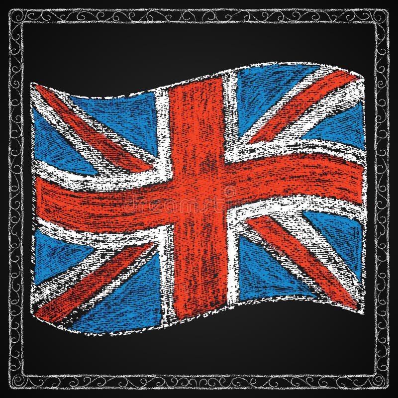 Hand drawn british flag. stock vector. Illustration of drawn - 39668902