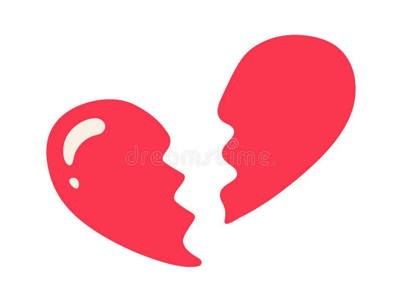 Hand Drawn Broken Heart Cartoon Expression Sign Doodle Flat Icon Stock ...