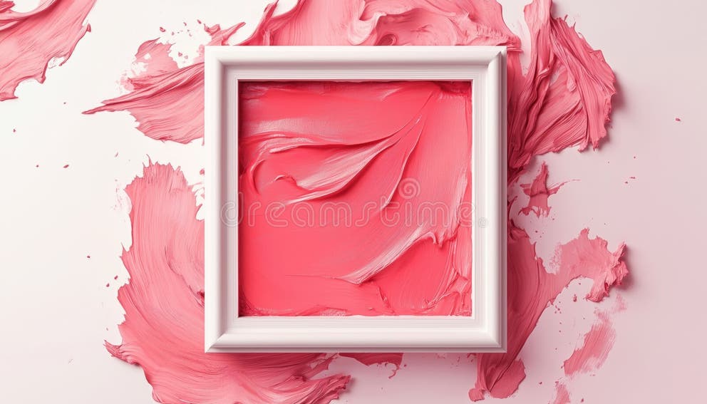 Hand-Drawn Brush Paint for Square Box Frames Stock Image - Image of ...