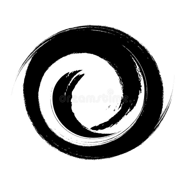 Hand Drawn with Brush Swirl Spiral Stock Vector - Illustration of ...