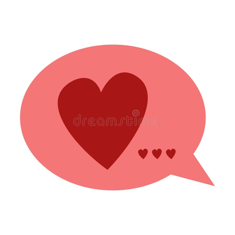 Hand Drawn Bubble Speech with Red Heart Love Inside Symbol for Heart ...