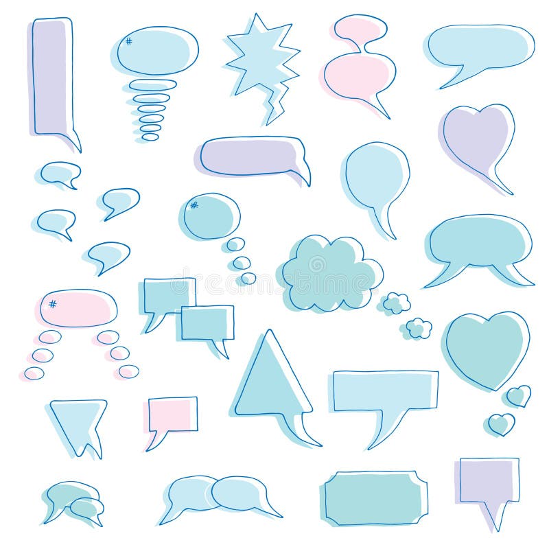 Hand drawn bubbles set stock vector. Illustration of hand - 54788162