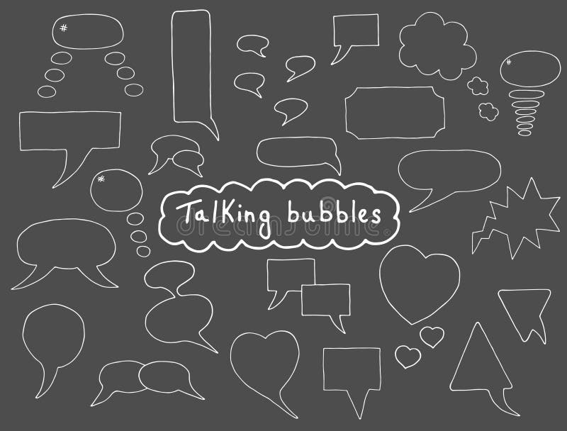 Hand drawn bubbles set stock vector. Illustration of chat - 55093629