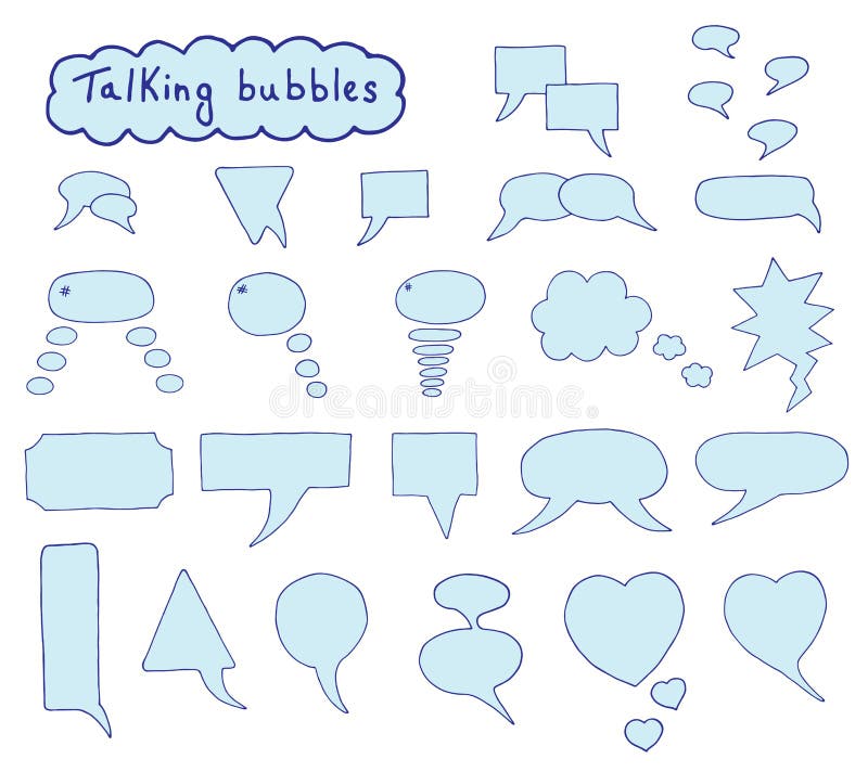 Hand drawn bubbles set stock vector. Illustration of hand - 62505978