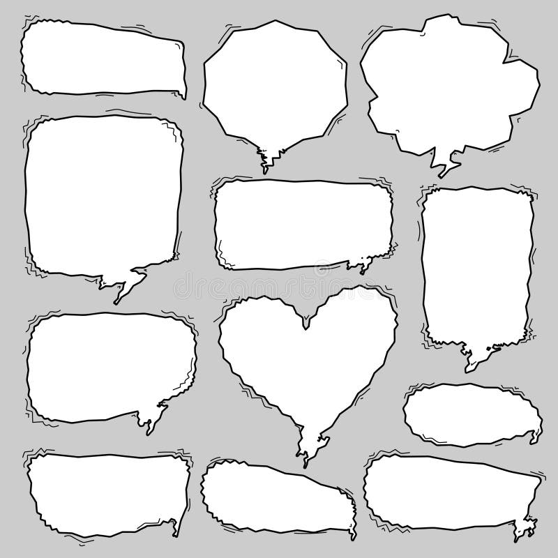 Hand Drawn Bubbles Set. stock vector. Illustration of hand - 99167531