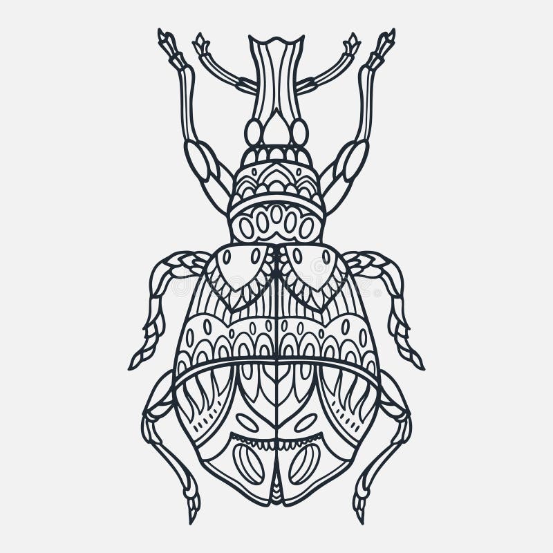 Colorful Dragonfly Beetle Mandala Vector Illustration Stock Vector ...