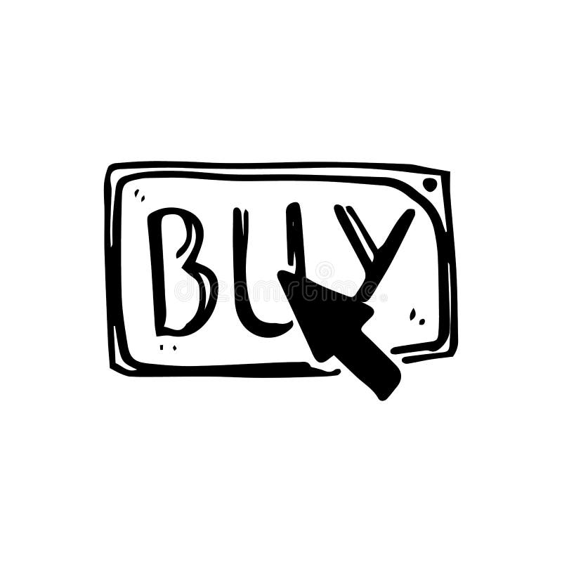 Hand Drawn Buy Button Cursor Doodle. Sketch Style Icon. Decoration ...