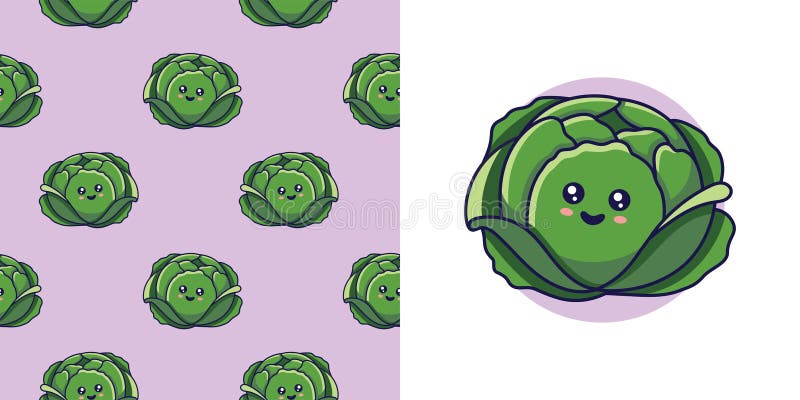 Hand Drawn Cabbage for Baby Clothes. Vector Illustration in Doodle ...