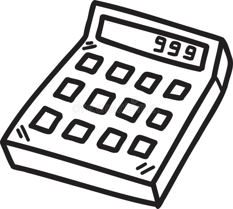 Hand Drawn Calculator Illustration Stock Vector - Illustration of sign ...