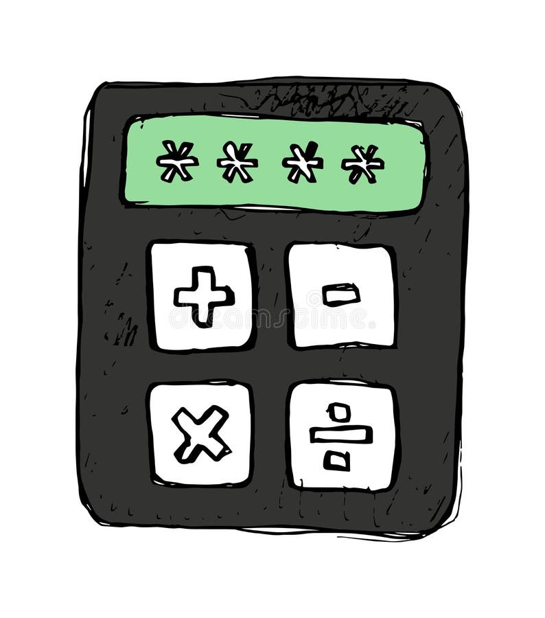 Hand-drawn Calculator Vector Icon Stock Vector - Illustration of ...