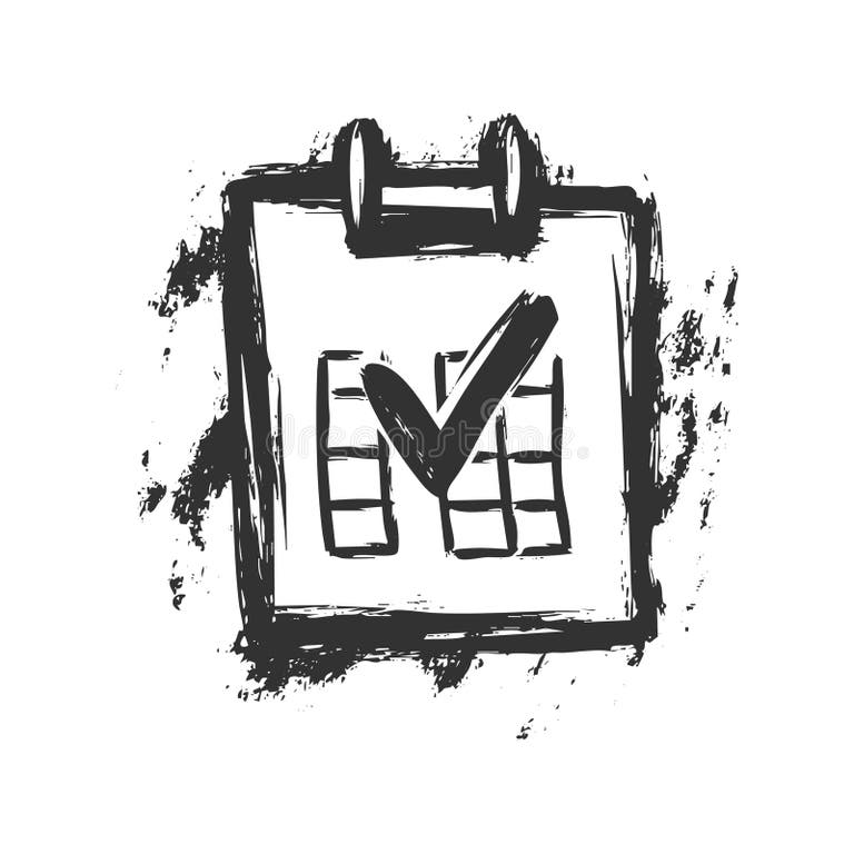 Hand-drawn Calendar Icon with a Checkmark Representing Scheduling or ...