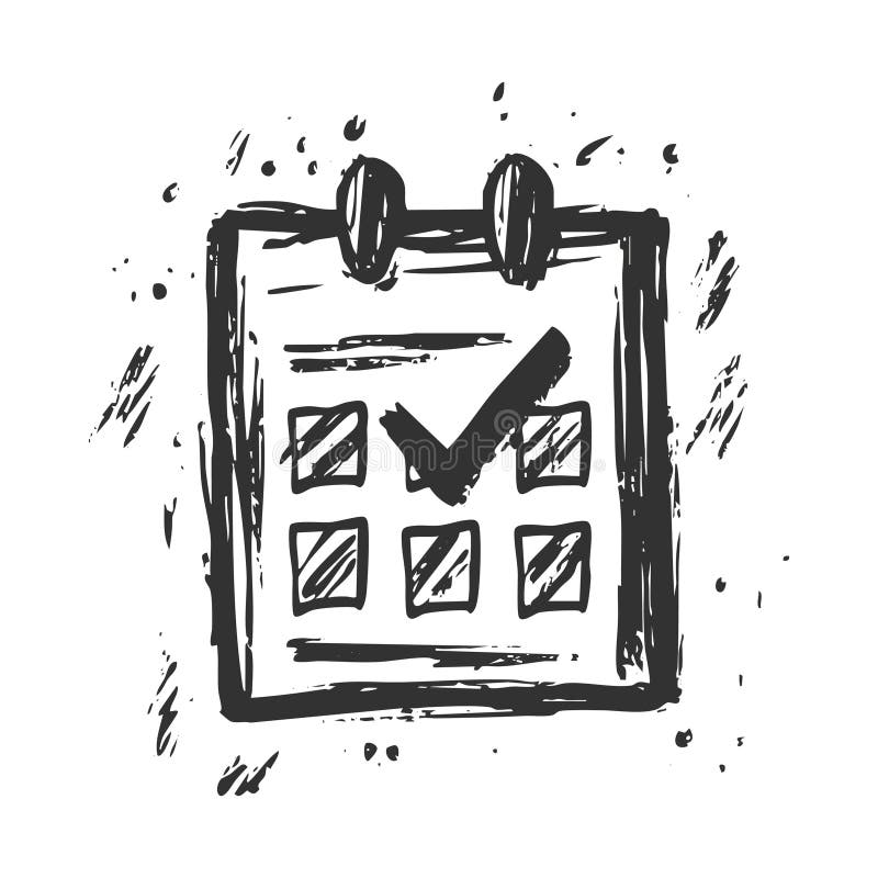 Hand-drawn Calendar Icon with Checkmark for Scheduling and Planning ...