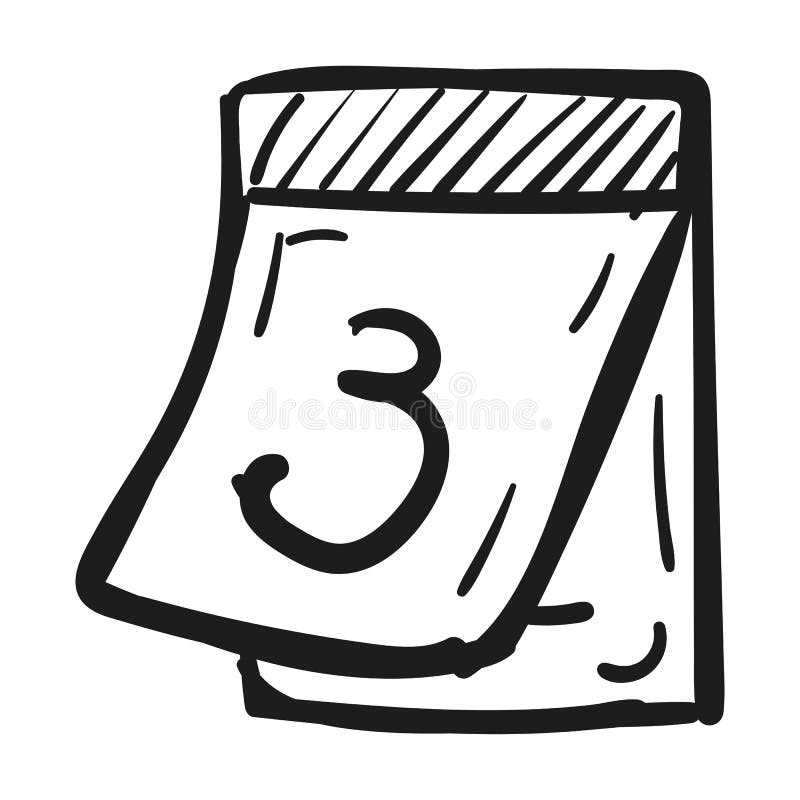 Hand Drawn Calendar Icon in Doodle Style Isolated Stock Vector ...