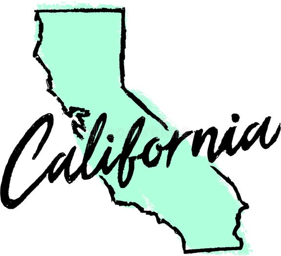 Hand Drawn California State Design Stock Vector - Illustration of state ...