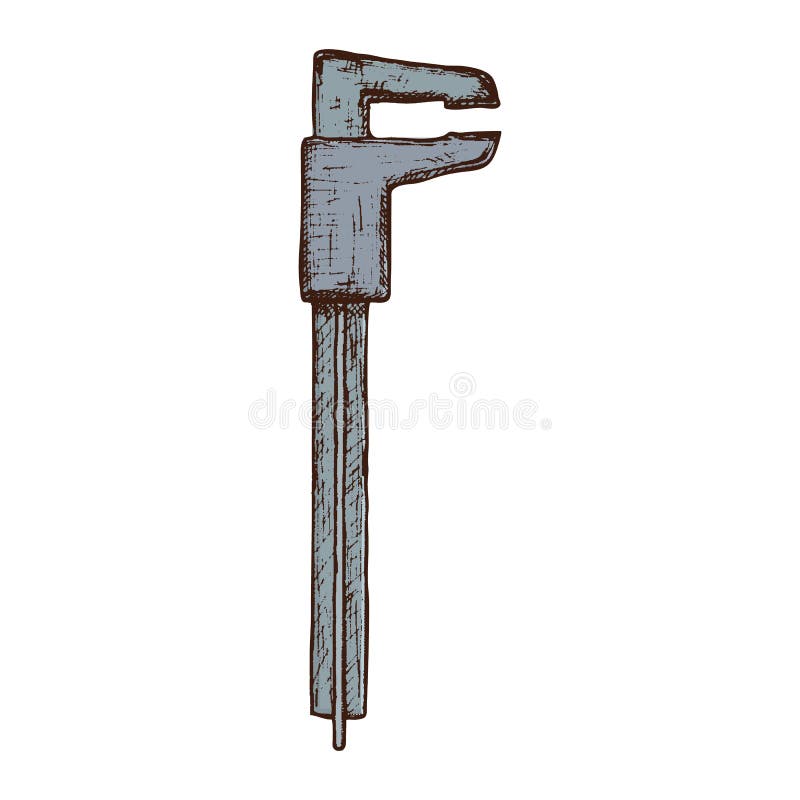 Hand drawn calipers tool stock vector. Illustration of handyman - 93208621