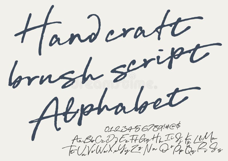 Hand Drawn Calligraphy Display Typeface on Light Background for ...