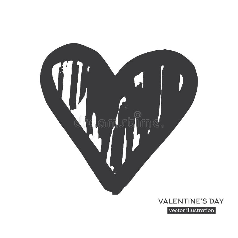 Hand Drawn Calligraphy Heart Isolated on White Background Stock Vector ...