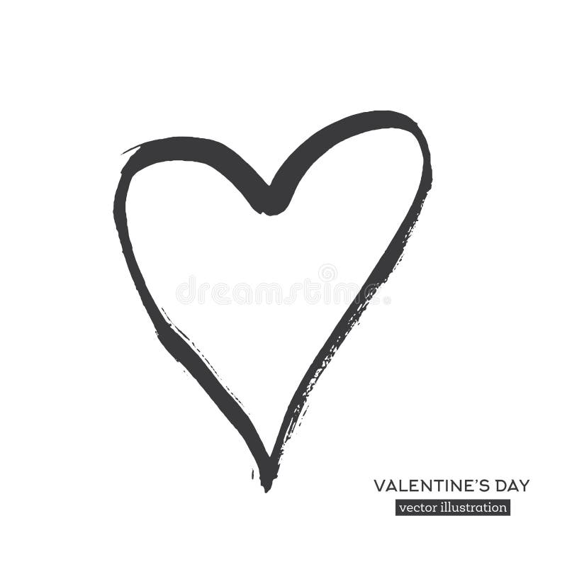 Hand Drawn Calligraphy Heart Isolated on White Background Stock Vector ...