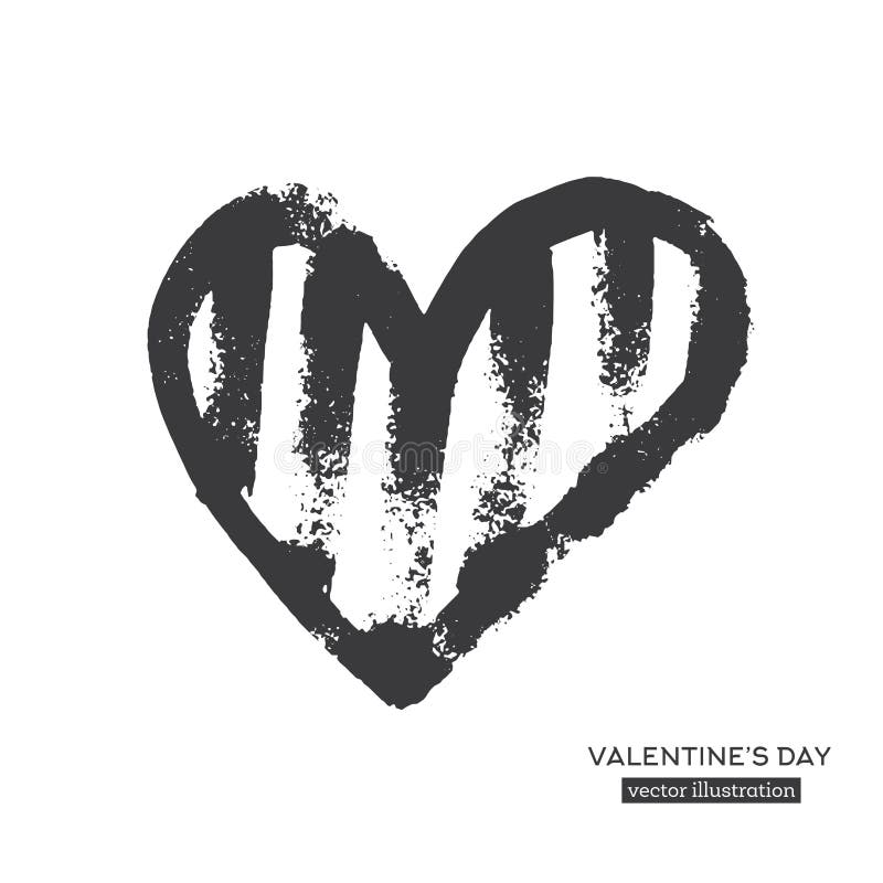 Hand Drawn Calligraphy Heart Isolated on White Background Stock Vector ...