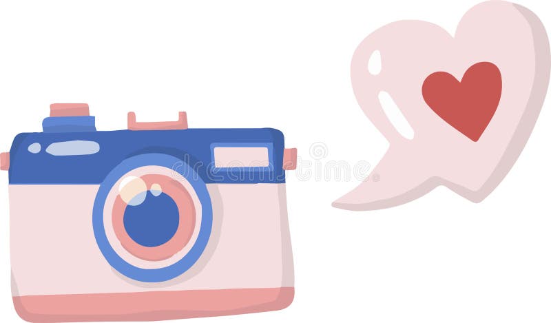 Hand Drawn Camera and Heart Illustration Stock Vector - Illustration of ...