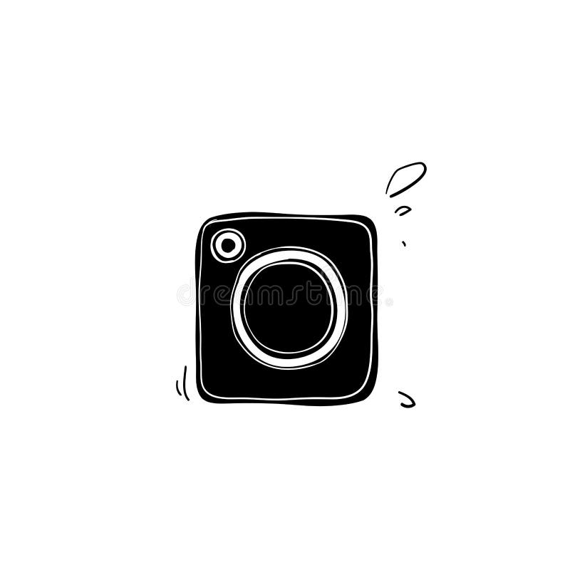 Hand Drawn Camera Icon Design Doodle Vector Stock Vector - Illustration ...