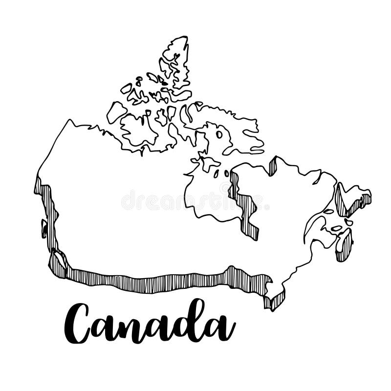 Hand Drawn of Canada Map, Illustration Stock Illustration ...