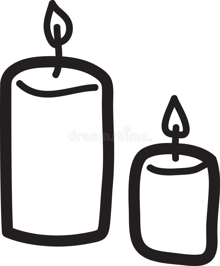 Hand Drawn Candle Doodle stock vector. Illustration of burning - 353619360